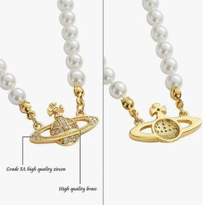 Jewelry | Golden Saturn Pearl Necklace | Poshmark